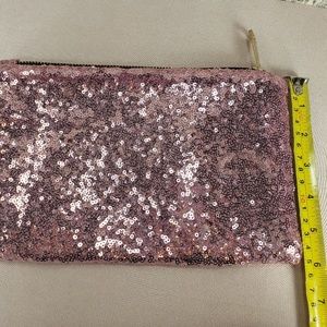 Bags | Pink Satin Zipper Clutch Bag | Poshmark